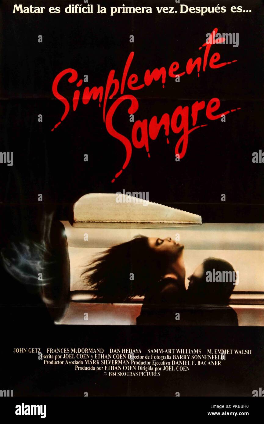 Blood Simple Year : 1984 USA Directeur : Joel Coen, Ethan Coen Poster (Sp Stock Photo - Alamy