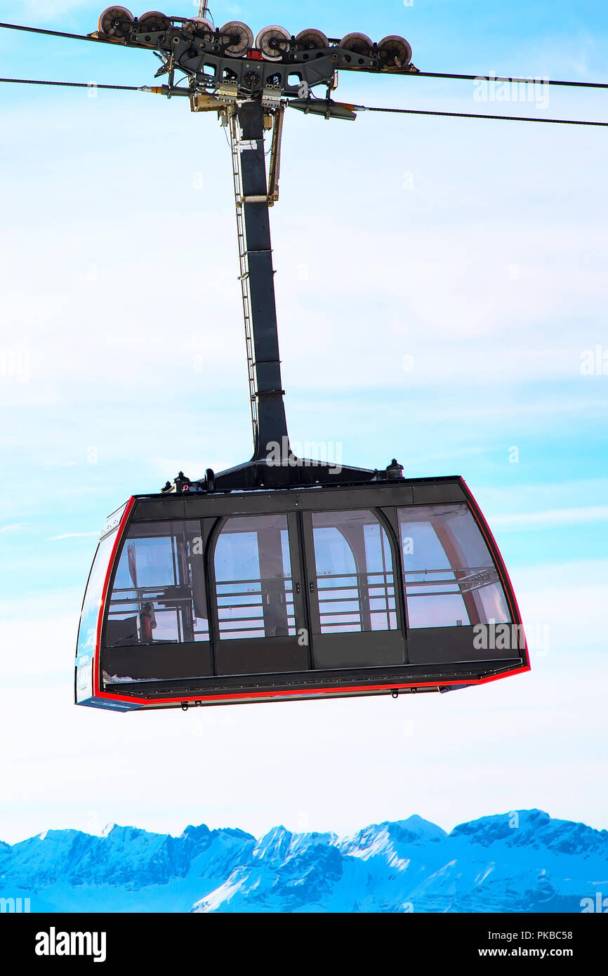Red Cable Car from Chamonix to the summit of the Aiguille du Midi ...