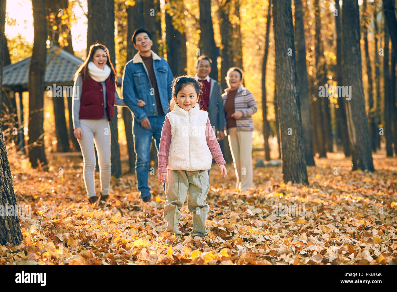 Happy family outdoor outing Stock Photo - Alamy
