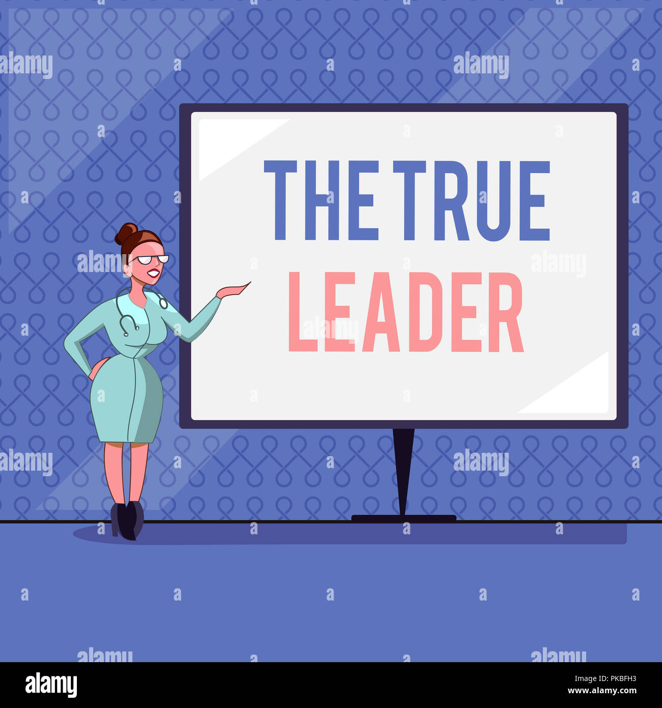Handwriting text writing The True Leader. Concept meaning one that move ...