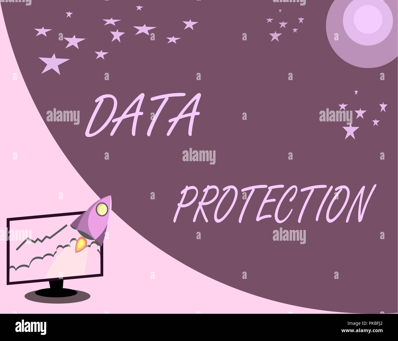 Handwriting text Data Protection. Concept meaning Protect IP addresses ...
