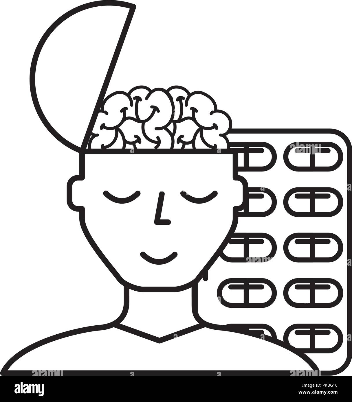 man portrait brain medication mental care Stock Vector Image & Art - Alamy