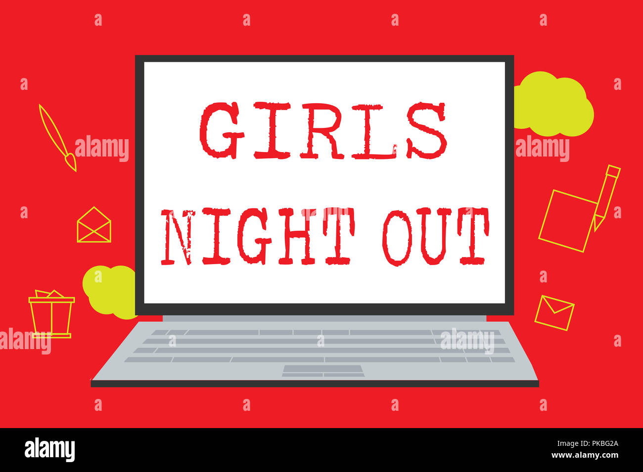 Text sign showing Girls Night Out. Conceptual photo Freedoms and free ...