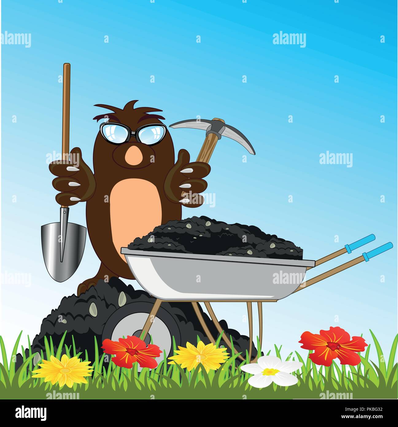 Mole shovel cartoon illustration hi-res stock photography and images ...