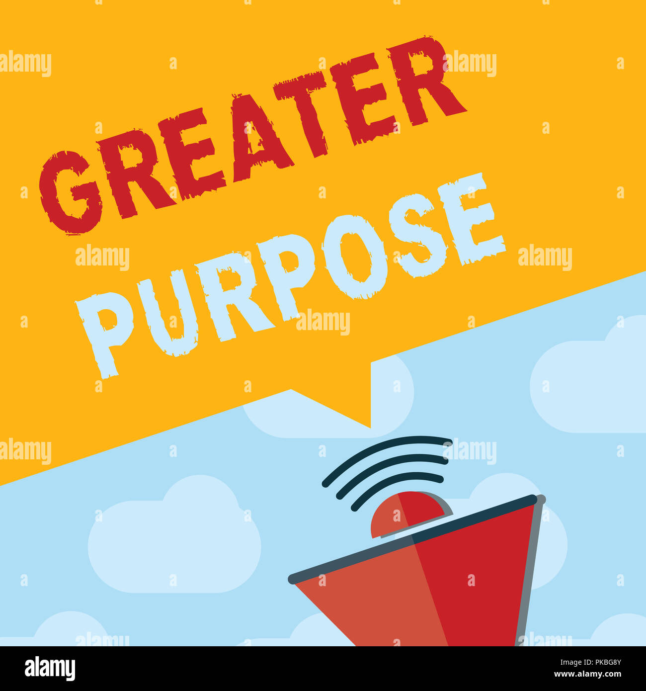 Text sign showing Greater Purpose. Conceptual photo Extend in average ...