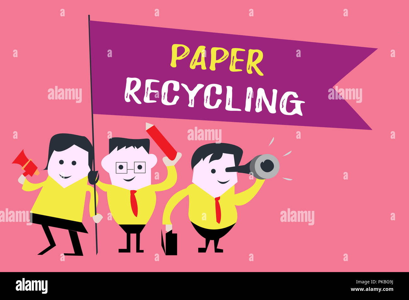 Writing note showing Paper Recycling. Business photo showcasing Using ...