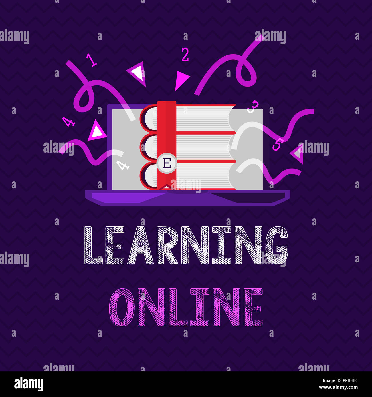 Handwriting text Learning Online. Concept meaning Learn something new with the help of internet ...