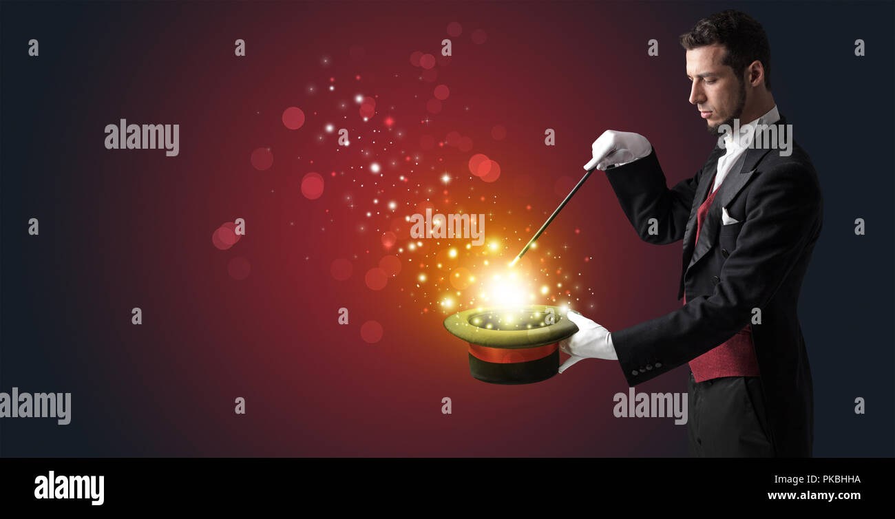 White glove hand conjuring something mysterious Stock Photo - Alamy