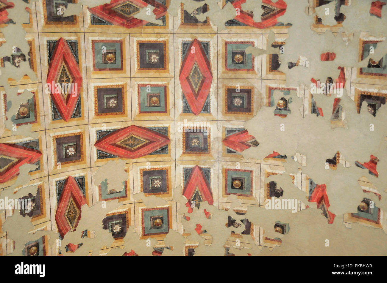 Italy, Lazio, Rome, The Palatine, House of Augustus, vaulted ceiling ...