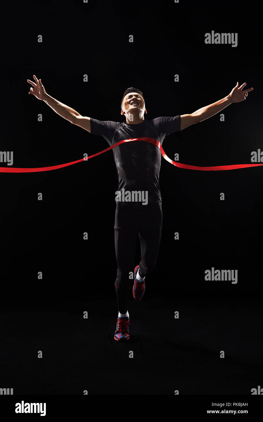 Celebration winning finish line hi-res stock photography and images - Alamy