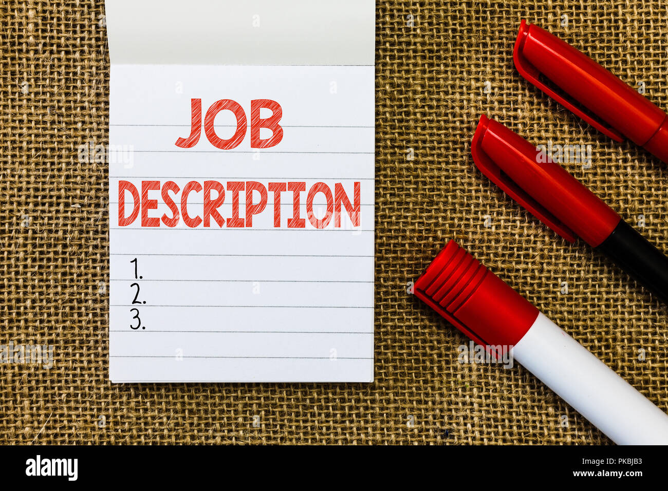 Word writing text Job Description. Business concept for A document that ...