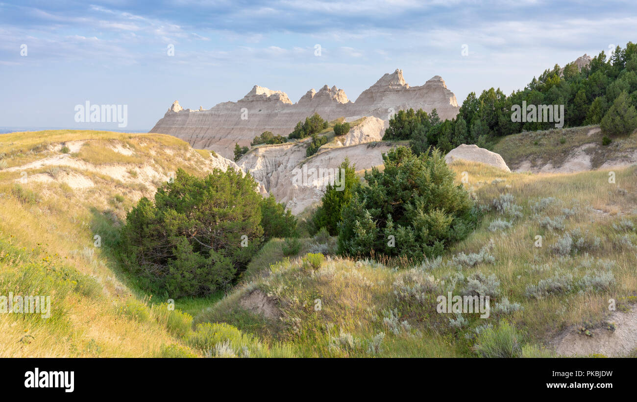 The rugged beauty of the geologic formations in the Badlands National ...