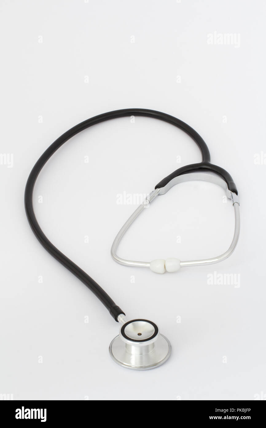 Phonendoscope placed on a horizontal surface on light background Stock ...