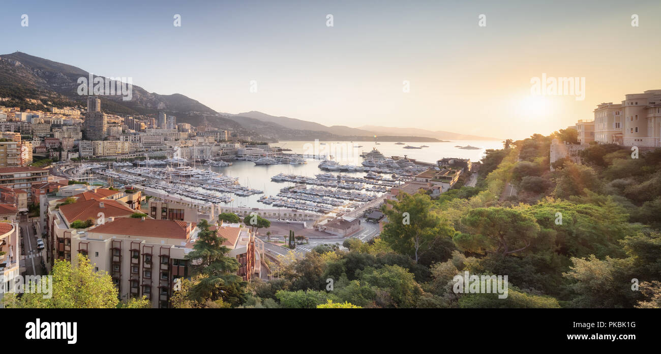Monaco from above at sunrise on sunny summer day Stock Photo - Alamy