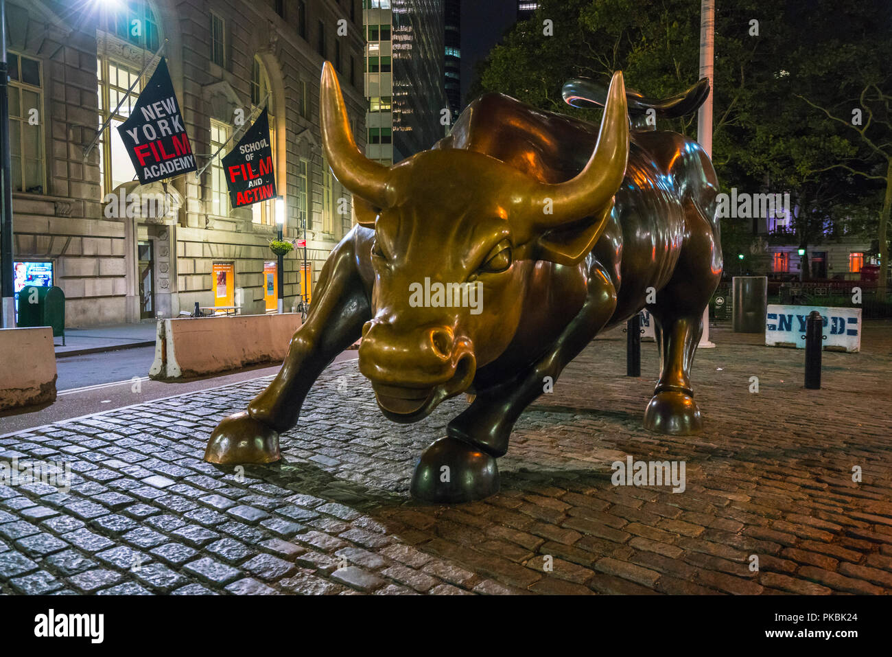 new york,usa. 8-31-17: Charging Bull in Lower Manhattan, New York City ...