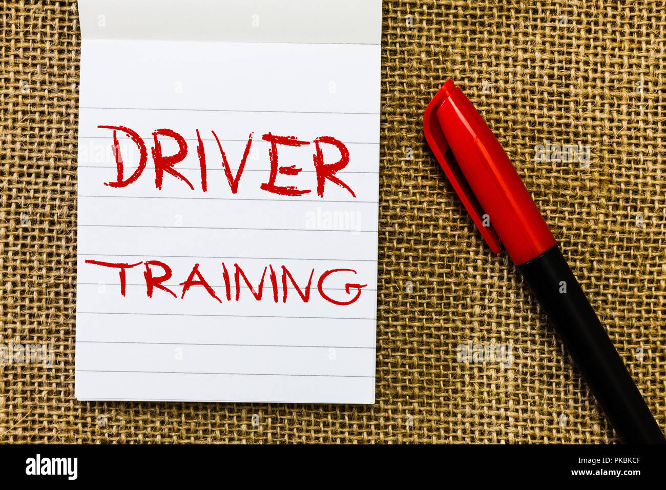 Handwriting text Driver Training. Concept meaning prepares a new driver ...