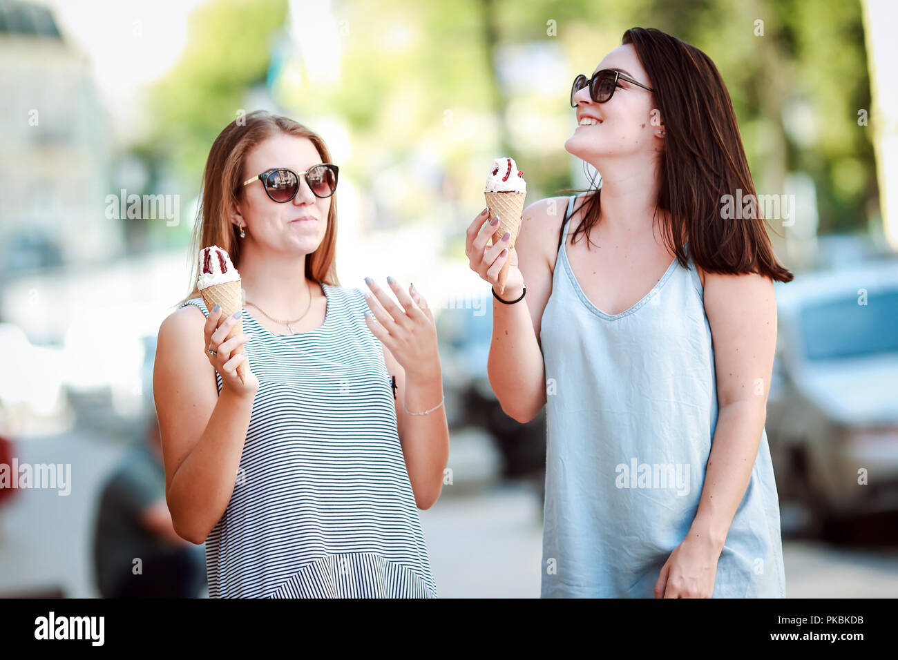 enjoy ice cream Stock Photo - Alamy