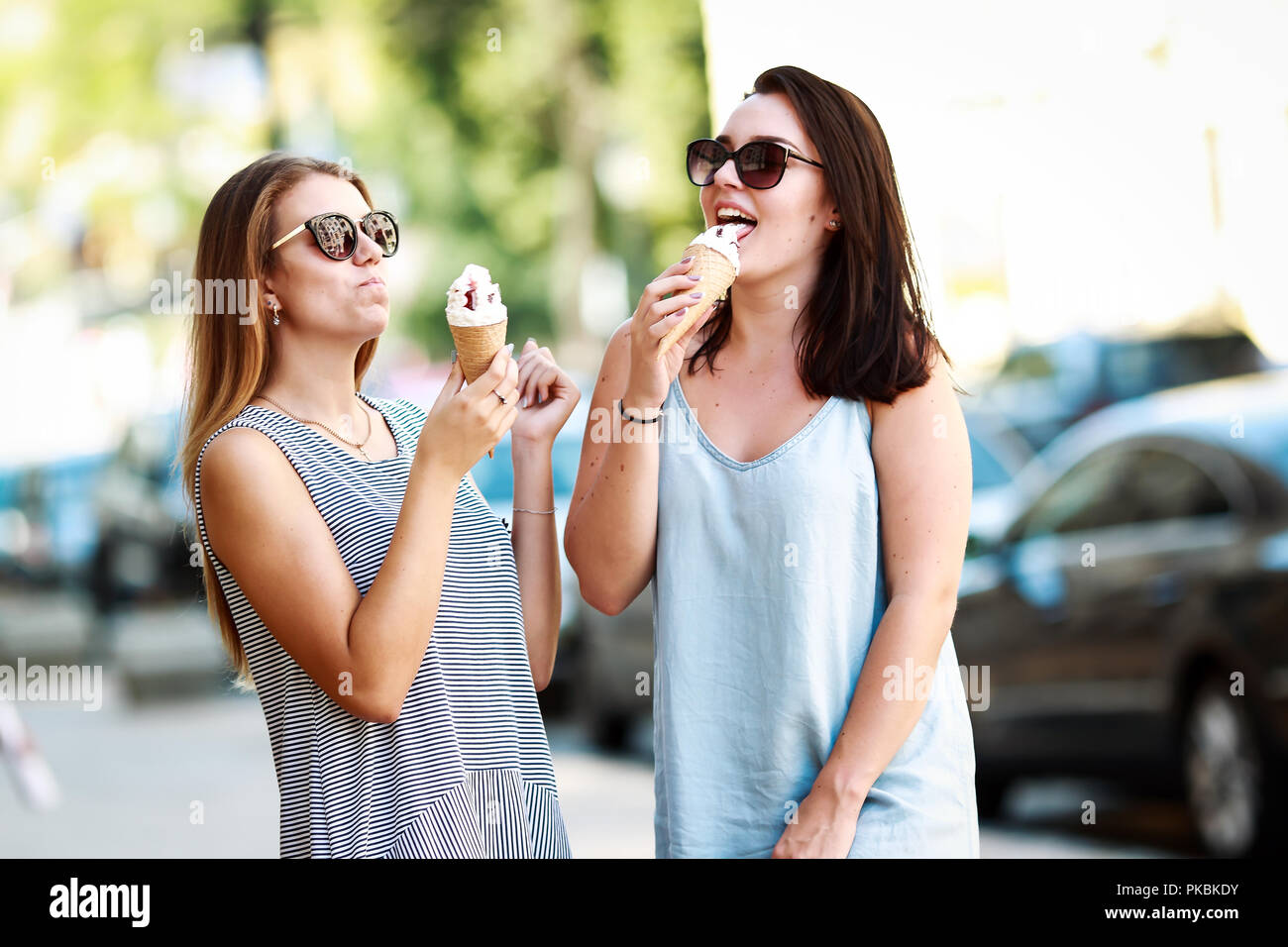 enjoy ice cream Stock Photo - Alamy