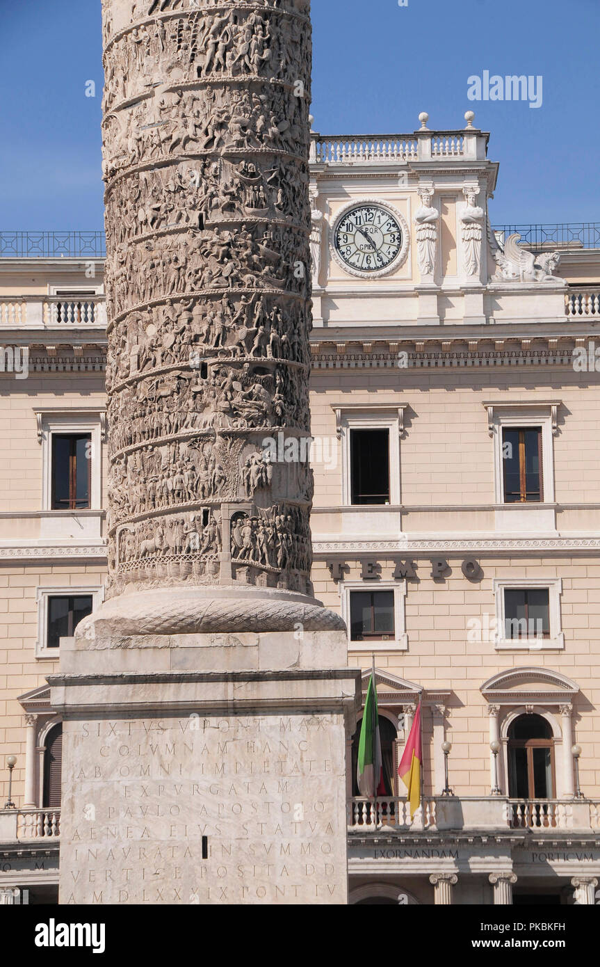 Italy, Lazio, Rome, Centro Storico, Column of Marcus Aurelius, relief ...