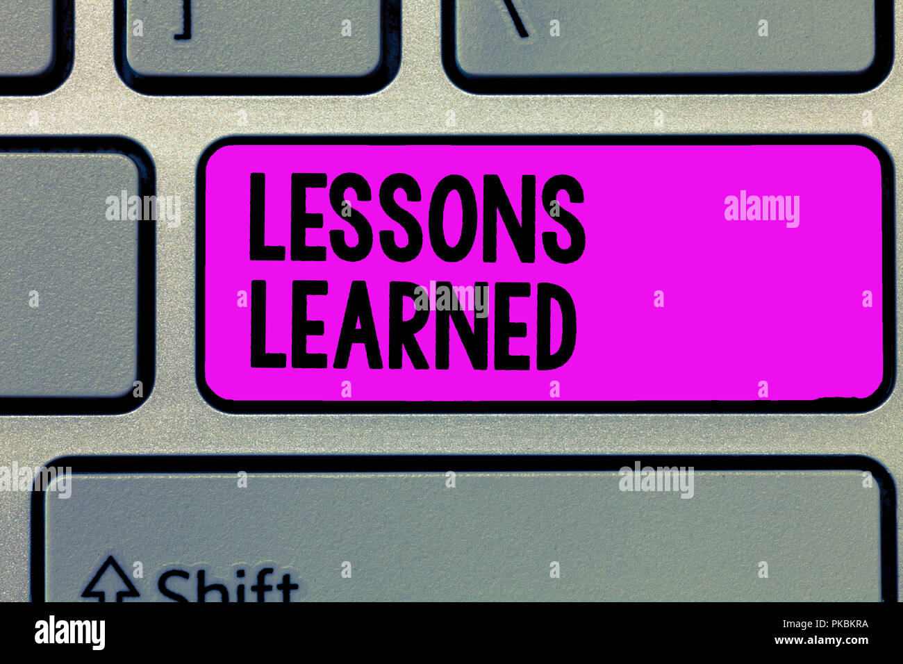 Text sign showing Lessons Learned. Conceptual photo Promote share and ...