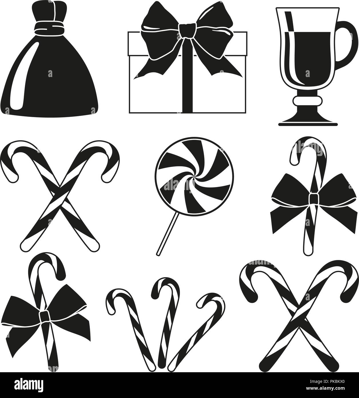 Black and white 9 christmas elements set Stock Vector Image & Art - Alamy Black and white 9 christmas elements set Stock Vector Image & Art - Alamy