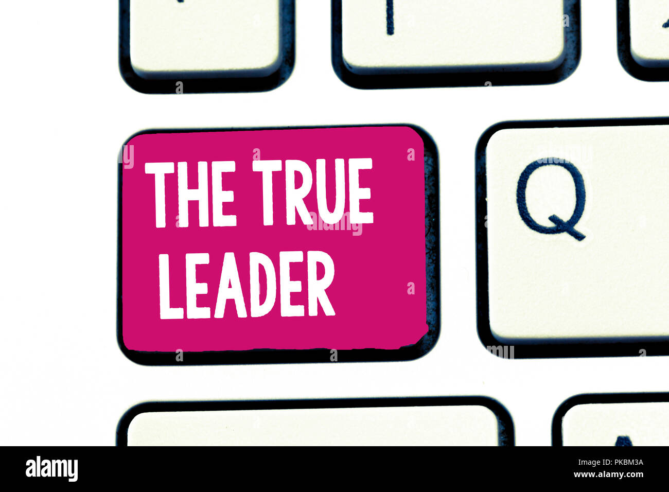 Word writing text The True Leader. Business concept for one that move ...
