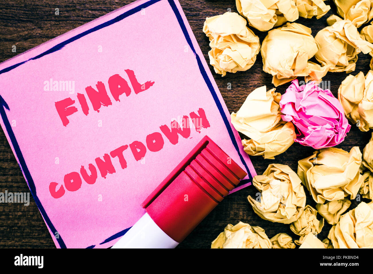 Handwriting text Final Countdown. Concept meaning Last moment of any ...