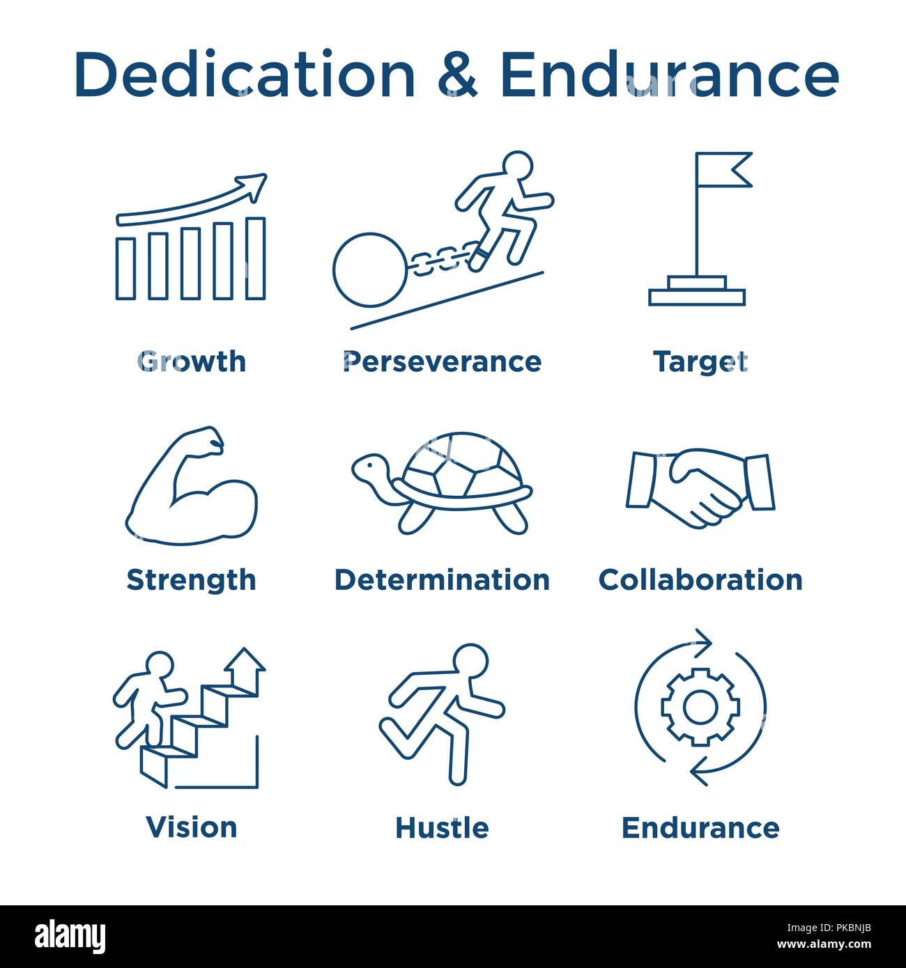Persistence icon set - image of extreme motivation and drive set on ...