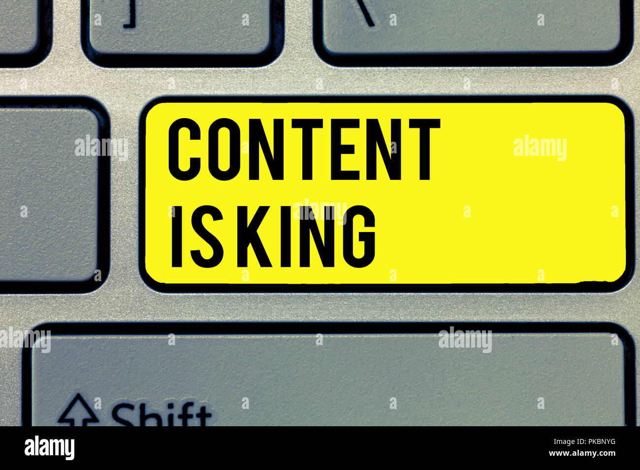 Text sign showing Content Is King. Conceptual photo Content is the ...