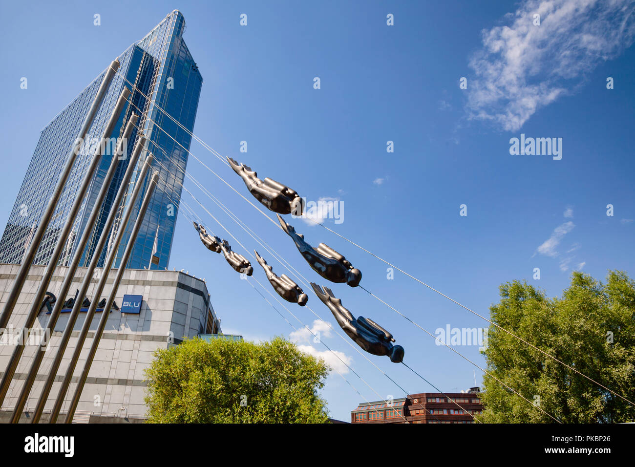 OSLO, NORWAY - JULY 12, 2018: Ola Enstad's stainless steel outdoor ...
