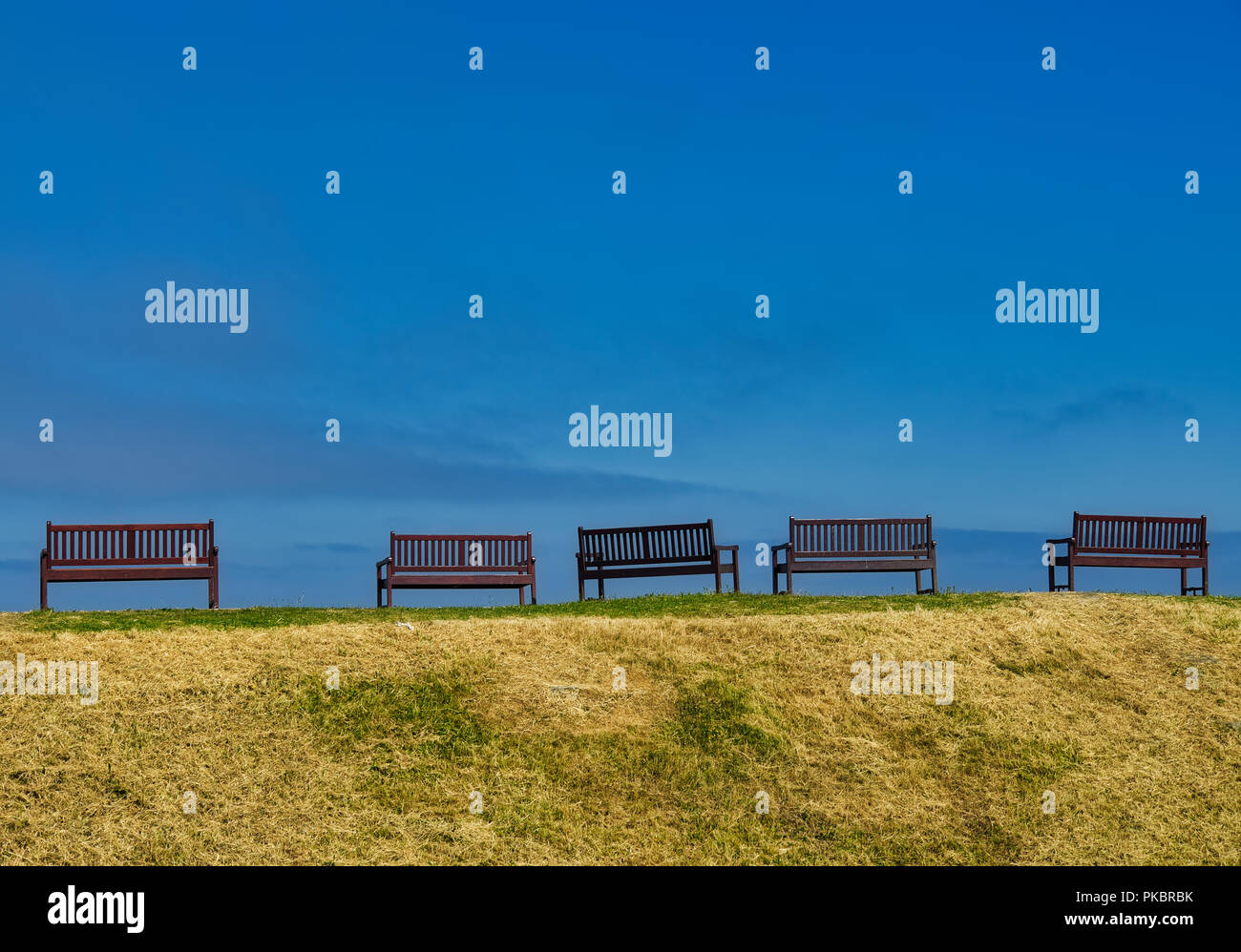 Benches in park people background hi-res stock photography and images ...