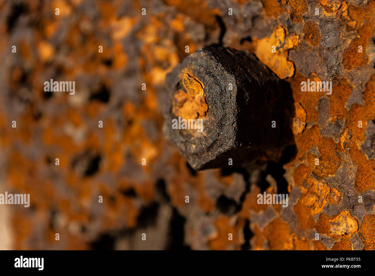 Rusty old screw in an abandoned pier Stock Photo - Alamy