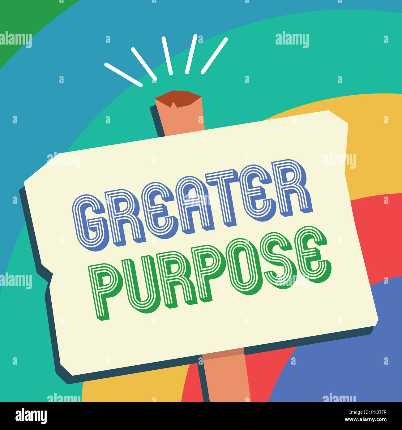 Text sign showing Greater Purpose. Conceptual photo Extend in average ...