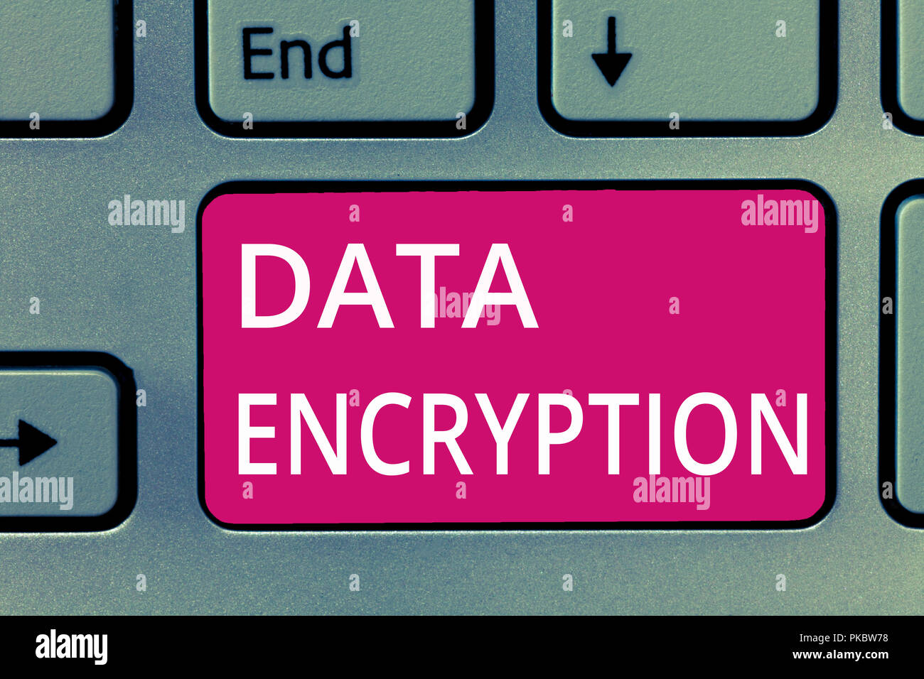 Conceptual hand writing showing Data Encryption. Business photo showcasing Symmetric key ...