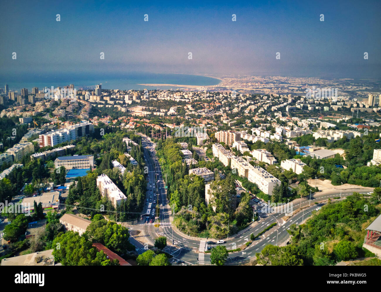 Panoramic, aerial view of Haifa, Israel Stock Photo - Alamy
