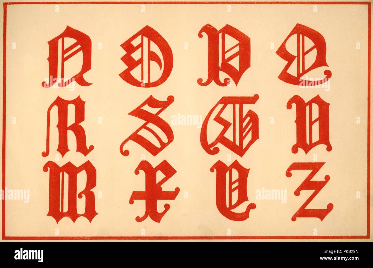 Alphabet, letters N-Z, upper case. Artist: Unknown Stock Photo - Alamy