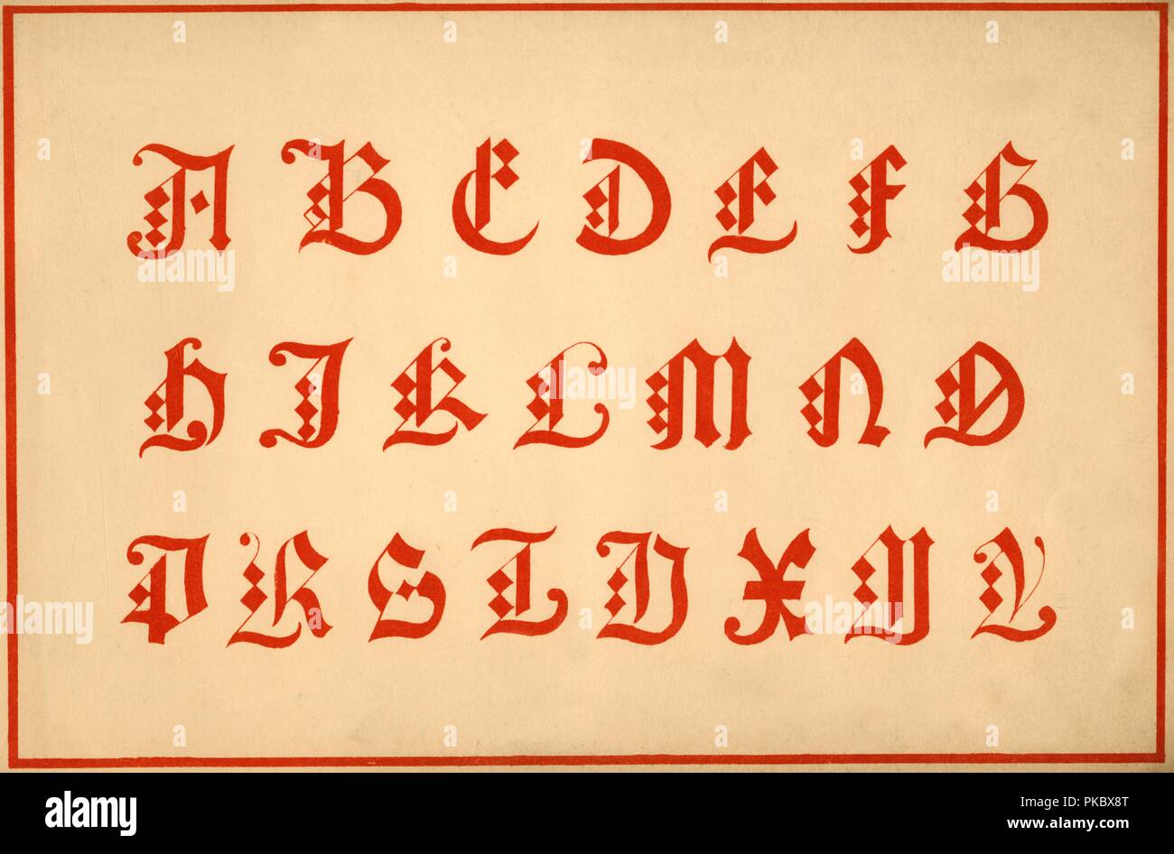 Alphabet, letters A-Z, upper case. Artist: Unknown Stock Photo - Alamy