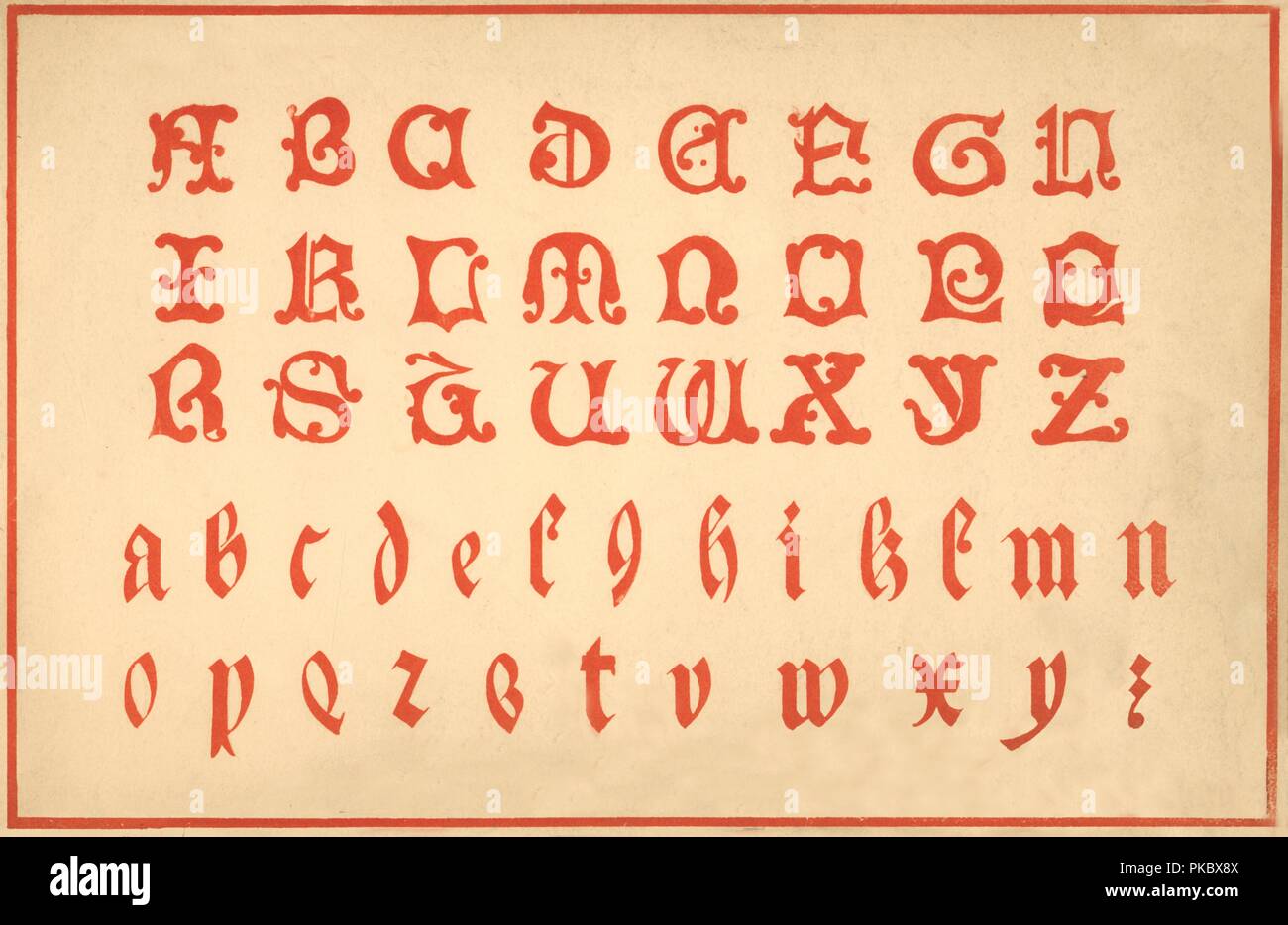 Alphabet, letters A-Z, upper and lower case Artist: Unknown Stock Photo ...