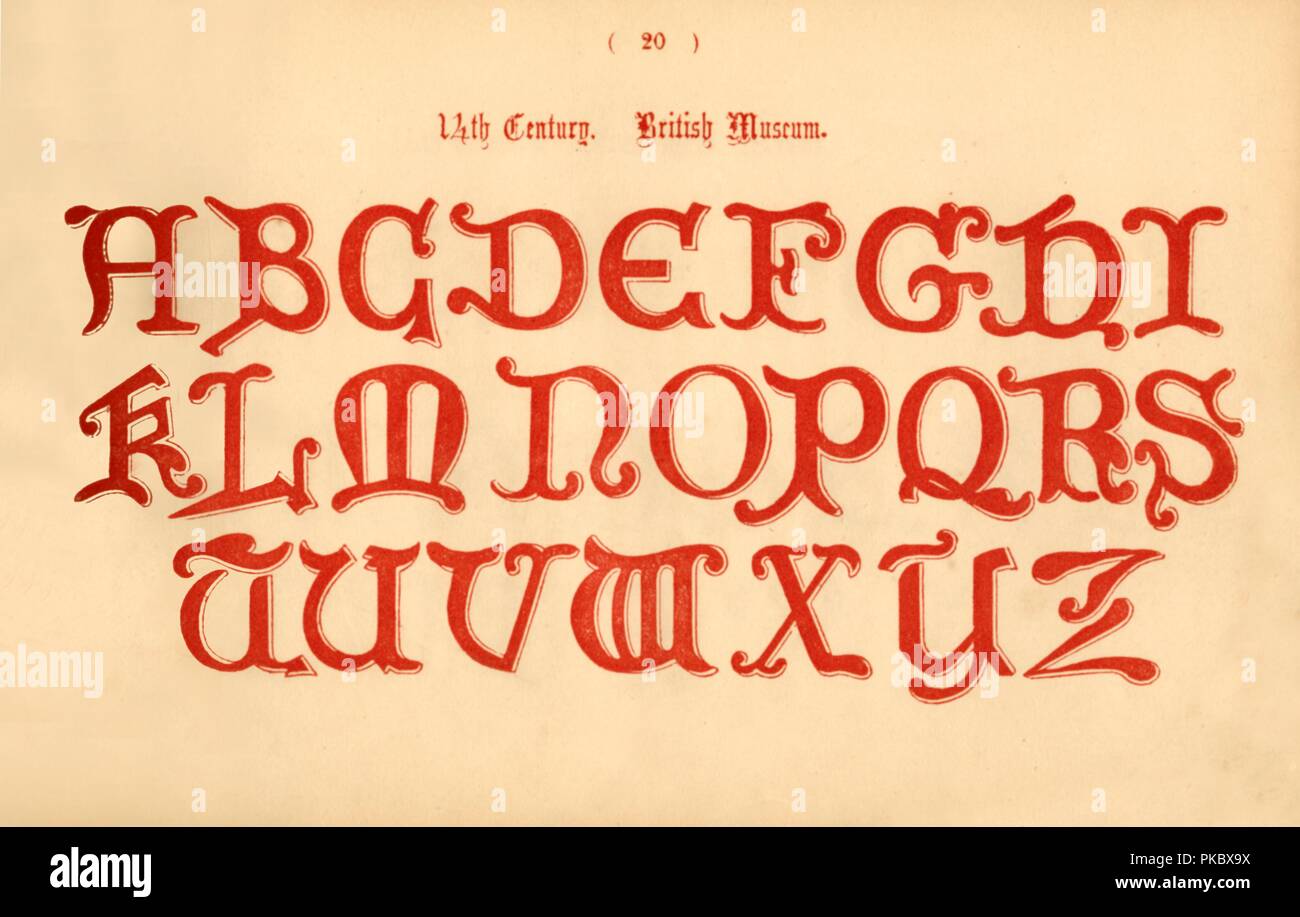 14th century font hi-res stock photography and images - Alamy