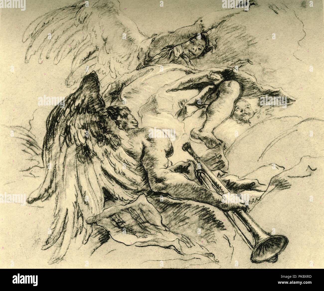 'Group of Angels', c1754, (1928). Artist: Giovanni Battista Tiepolo ...