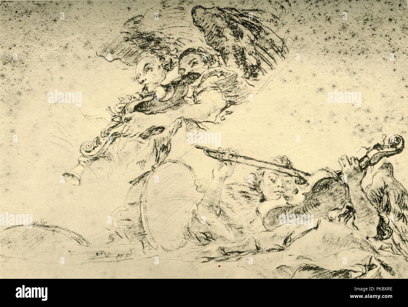 Angels with musical instruments hi-res stock photography and images - Alamy