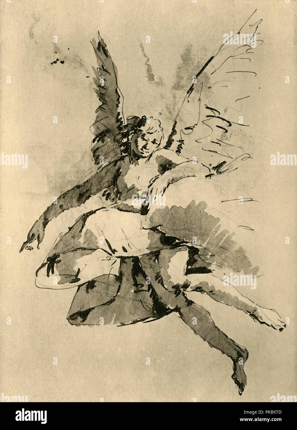 'Hovering Angel', 18th century, (1928). Artist: Follower of Tiepolo ...