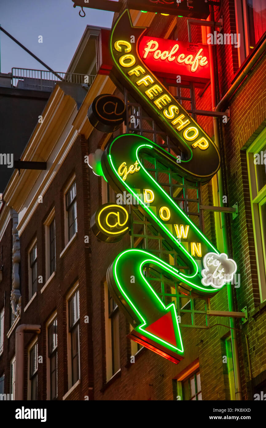 Amsterdam, Netherland - July 7, 2018: One of many famous Amsterdam ...