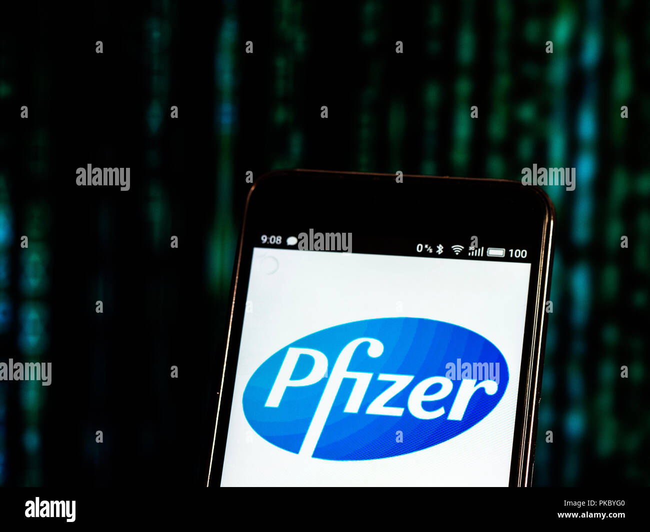 Pfizer logo seen displayed on smart phone Stock Photo - Alamy