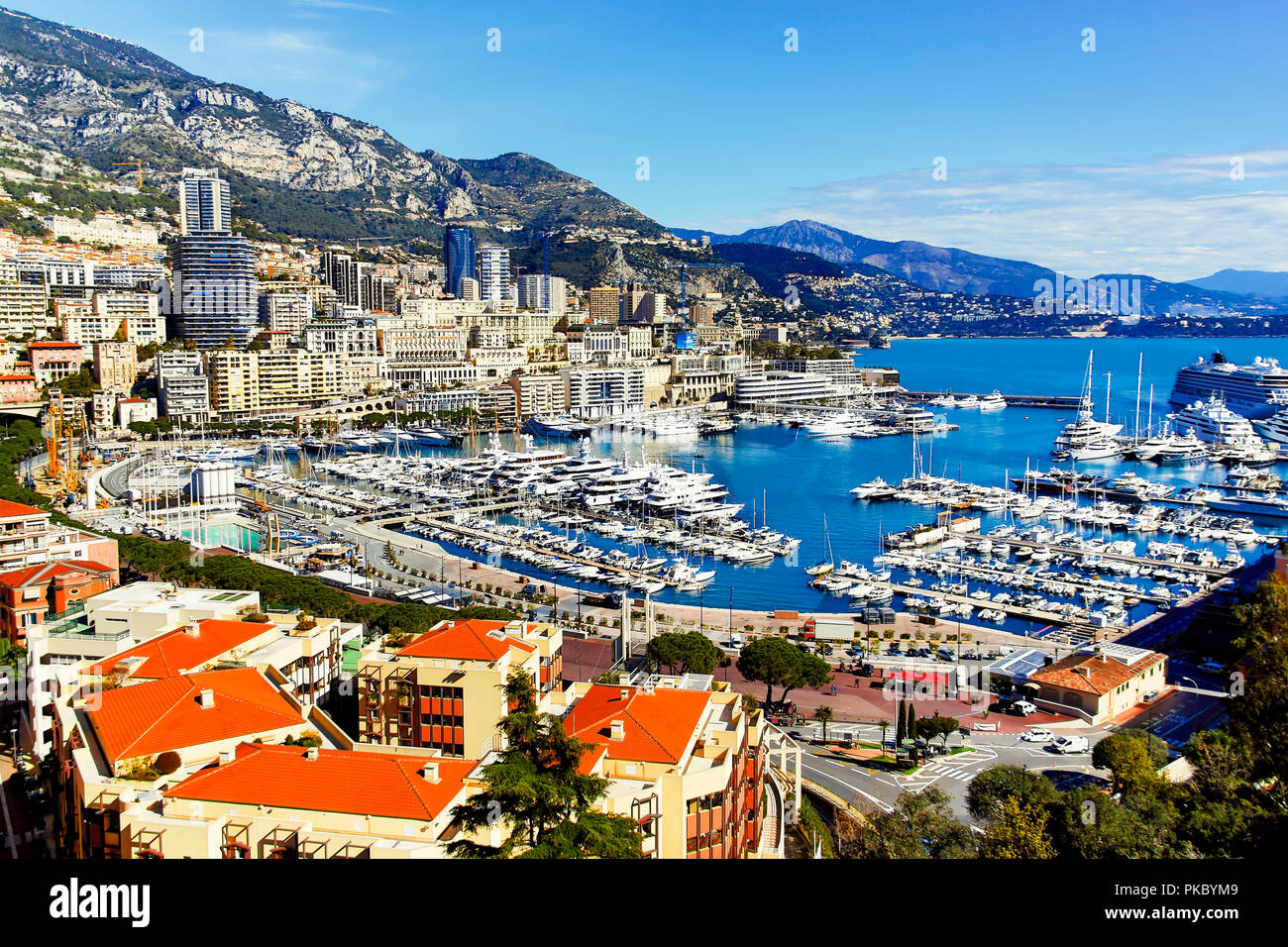 Port of Monte Carlo on the French Riviera; Monte Carlo, Monacco Stock ...