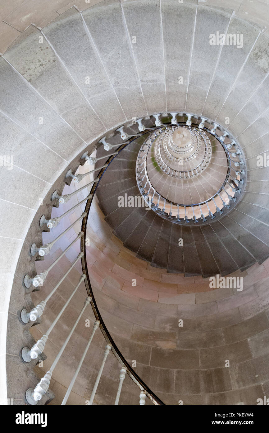 Looking up circular lighthouse stairs Stock Photo - Alamy