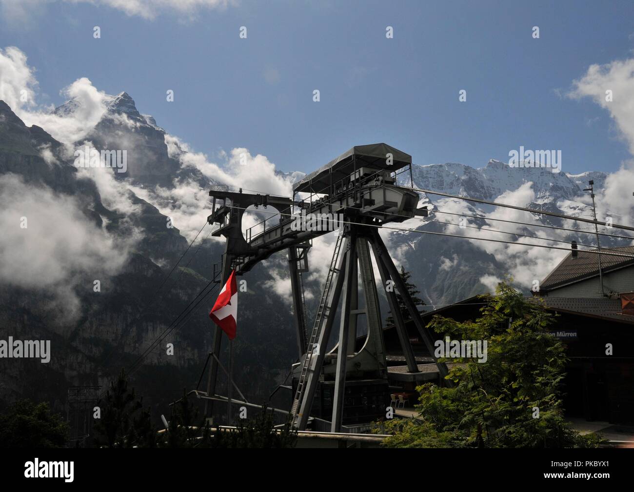 Around Switzerland - Train Line to Murren Stock Photo - Alamy