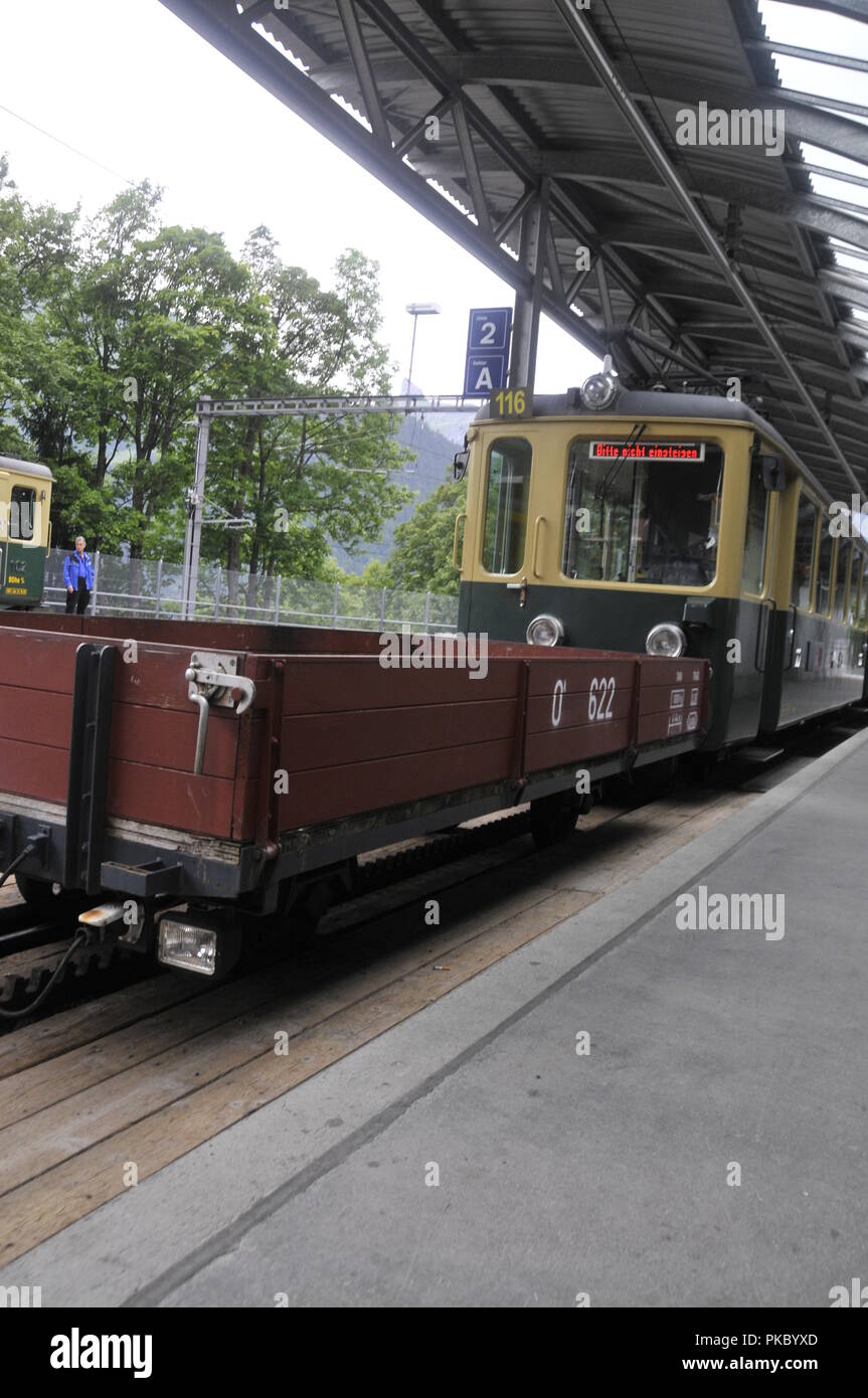 Around Switzerland - Train Line to Murren Stock Photo - Alamy