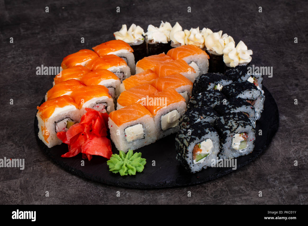 Japanese sushi set with various ingredient Stock Photo - Alamy