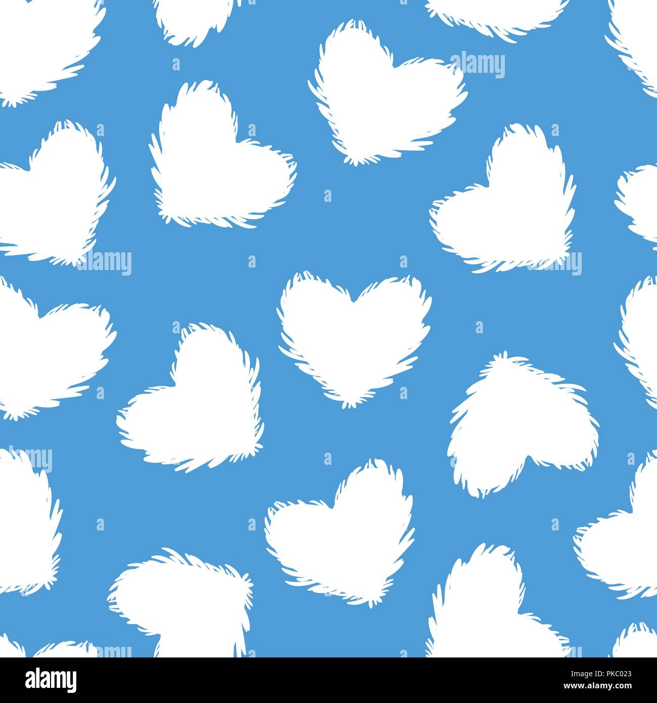 Vector Winter seamless pattern. Fluffy soft heart white illustration ...
